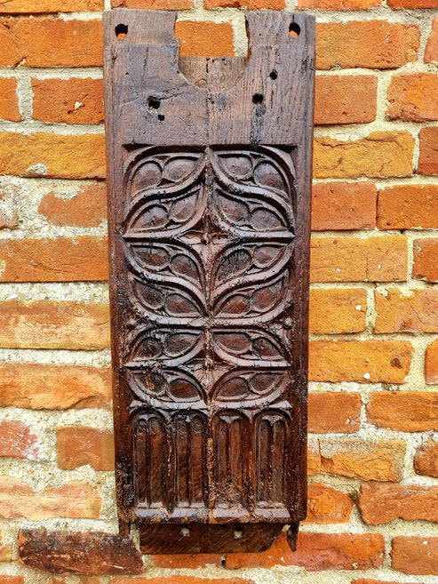 A Large & Impressive Late 15thC French Antique Carved Oak Blind Gothic ...
