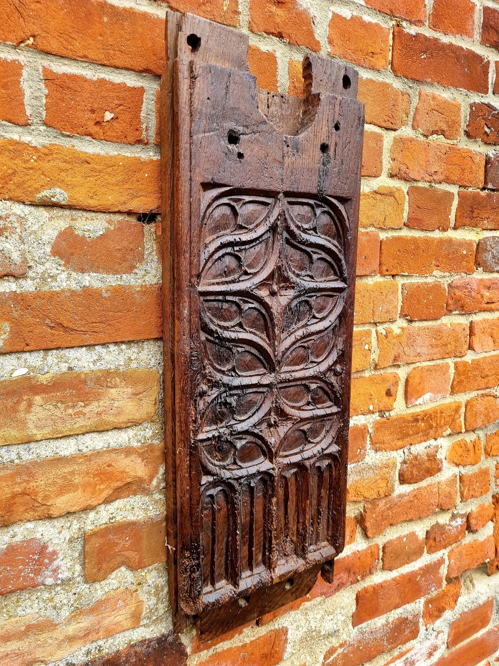 A Large & Impressive Late 15thC French Antique Carved Oak Blind Gothic ...