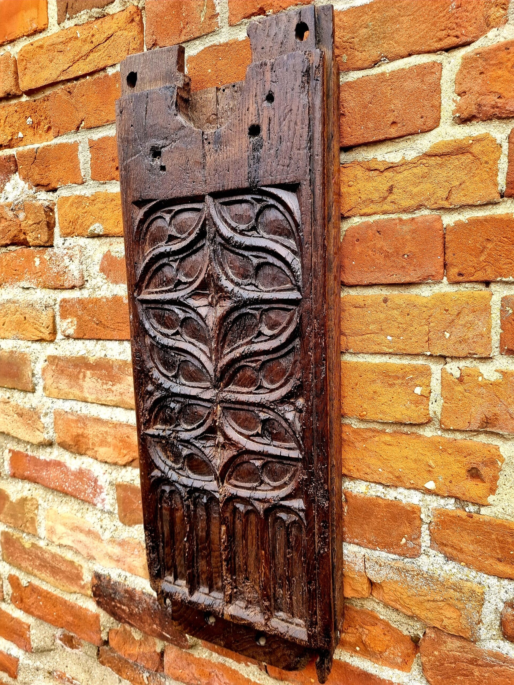 A Large & Impressive Late 15thC French Antique Carved Oak Blind Gothic ...