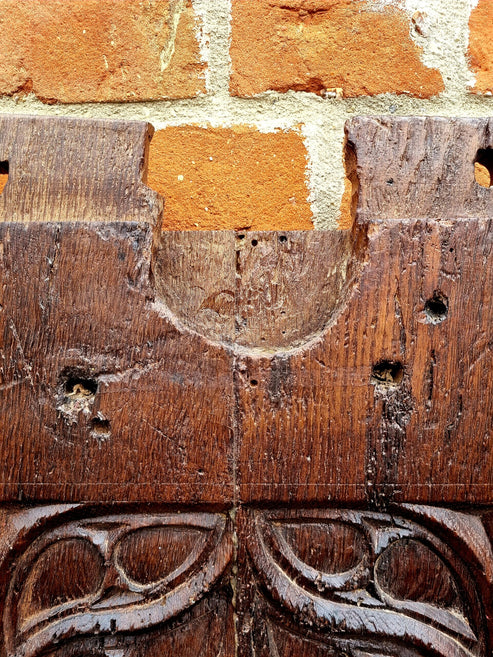 A Large & Impressive Late 15thC French Antique Carved Oak Blind Gothic ...