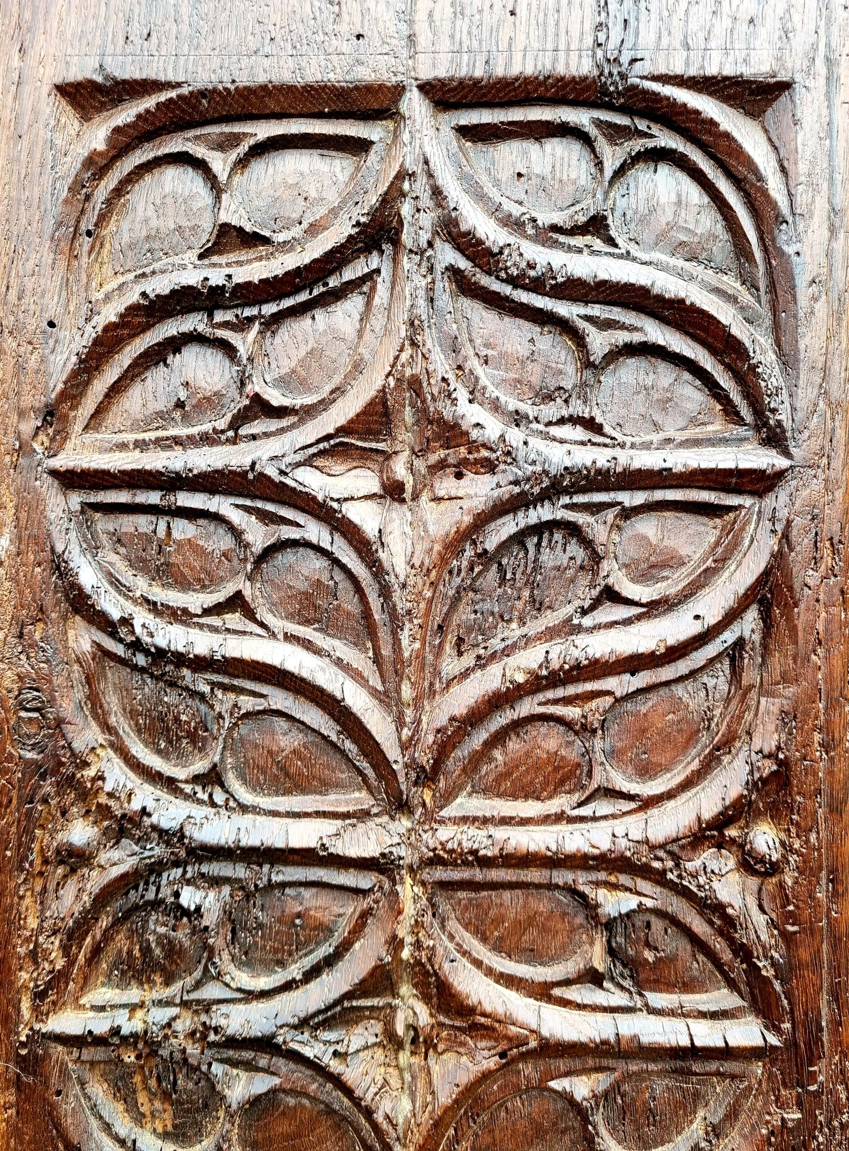 A Large & Impressive Late 15thC French Antique Carved Oak Blind Gothic ...