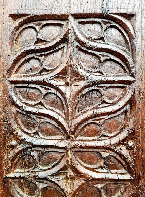 A Large & Impressive Late 15thC French Antique Carved Oak Blind Gothic ...